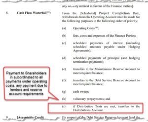 Project Finance Loan Term sheet: Distribution and Distribution Lock-Ups ...